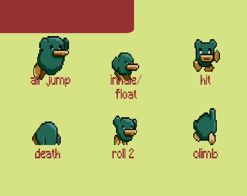 Ducky 2D Pixel Art Animated Character By Duckhive