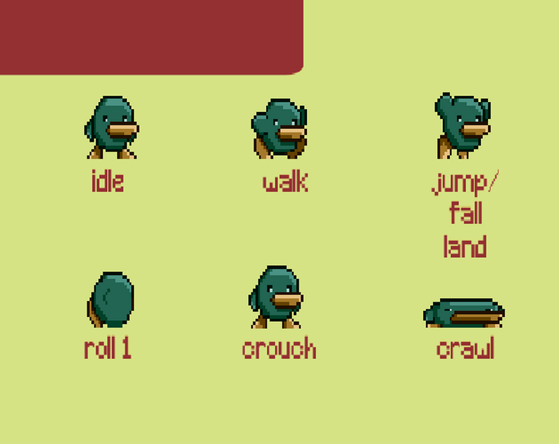 Ducky 2D Pixel Art Animated Character By Duckhive