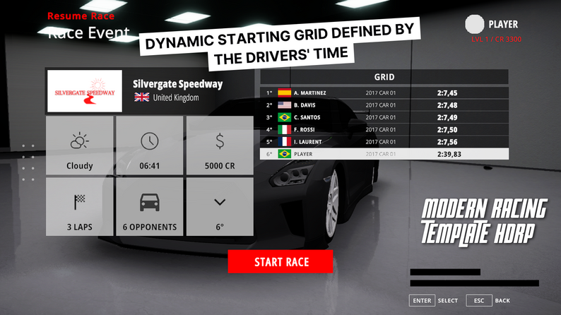 Modern Racing Game Template for Unity (UNITY ASSET) by Red Target Lab ...