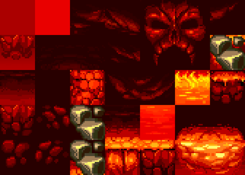 "Bravian lands" lava Free 24x24 Tileset by raynoa