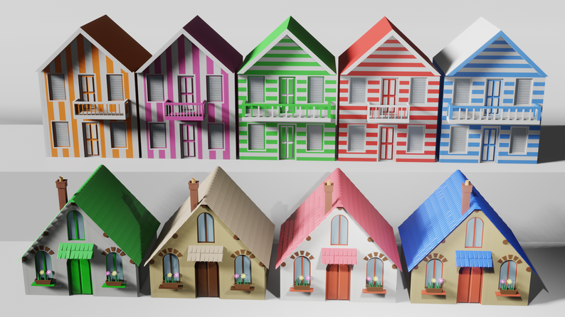 Low Poly House Pack by BlenderVoyage
