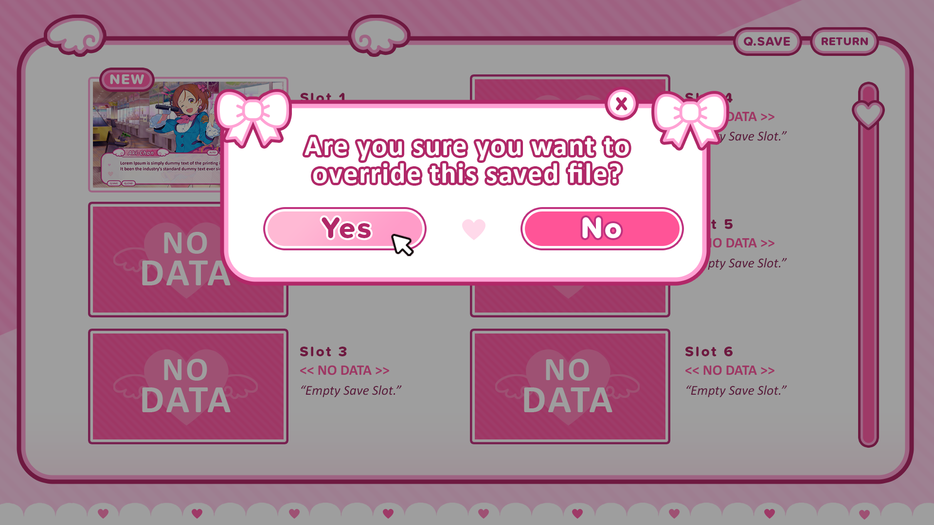 Simple Delights: a pre-made visual novel GUI set by Akira Assets