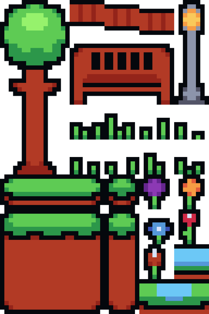 grassy platformer tilemap by TheDevAnt