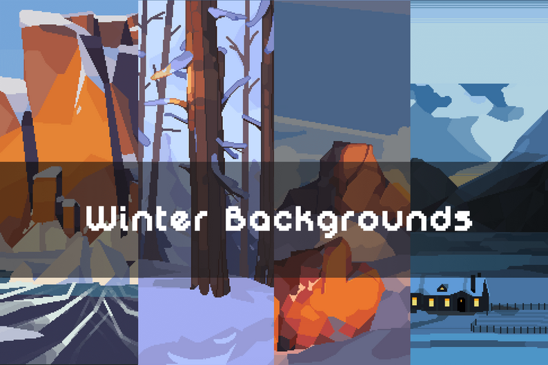 Free Winter Landscapes Pixel Art by Free Game Assets (GUI, Sprite ...