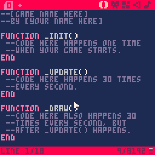 PICO-8: Basic Game Loop by MBoffin (Dylan Bennett)