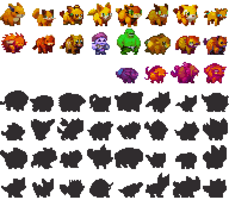 Pixel Mons - 52 monsters (Size 24x24) by Akoro
