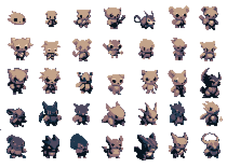 Pixel Mons - 35 monsters (Size 24x24) - Free by Akoro