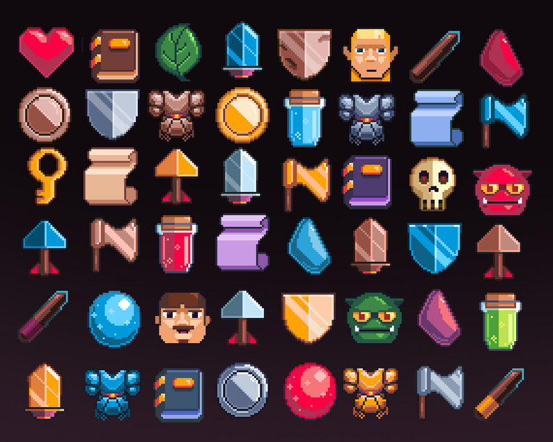 Pixel RPG Icons by Kickpixel