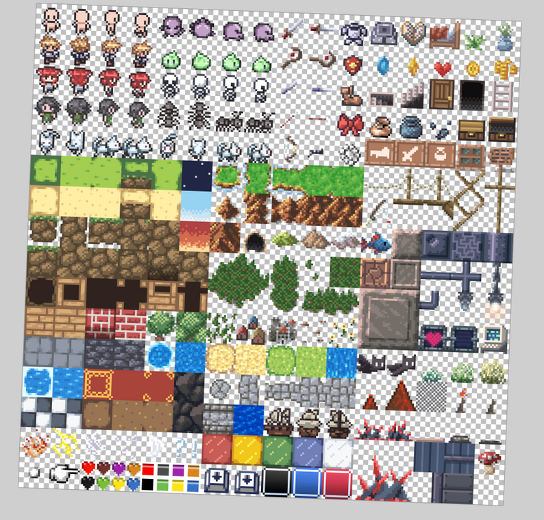 Versatile 255-Tile Pixel Art Pack by wareya