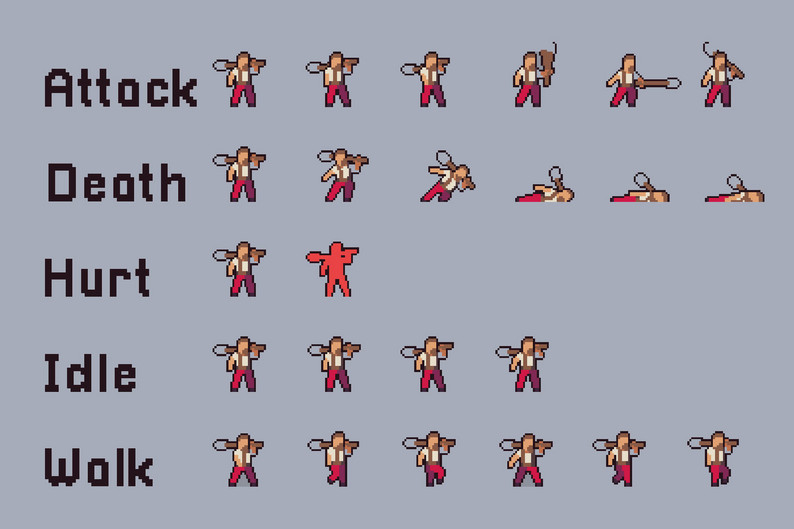 Pirates Sprite Sheet for Platformer by Free Game Assets (GUI, Sprite ...