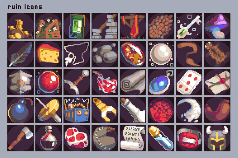 Free loot Icons 32x32 Pixel Art by Free Game Assets (GUI, Sprite, Tilesets)