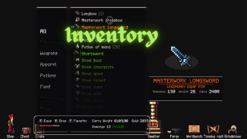 Skyrim-inspired Inventory - For Game Maker Studio 2.3+. Demo free by Hiei