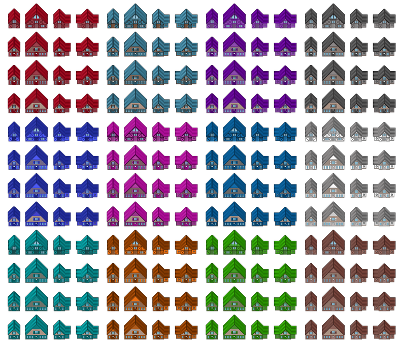 House set 3 Pixel art 2D by NinaPixelArt