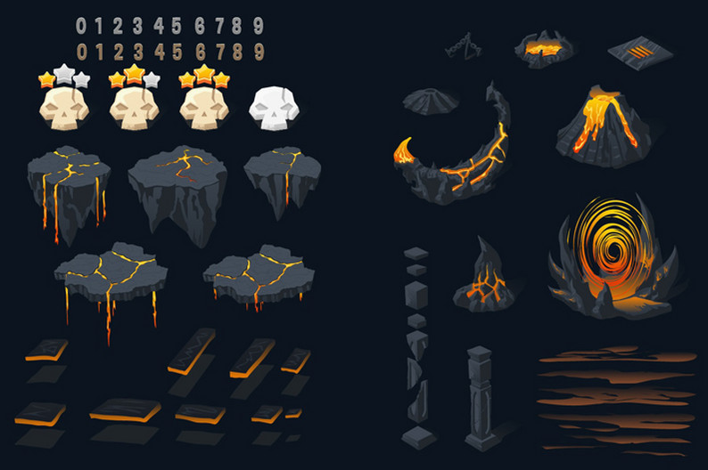 Level Map Game Backgrounds by Free Game Assets (GUI, Sprite, Tilesets)