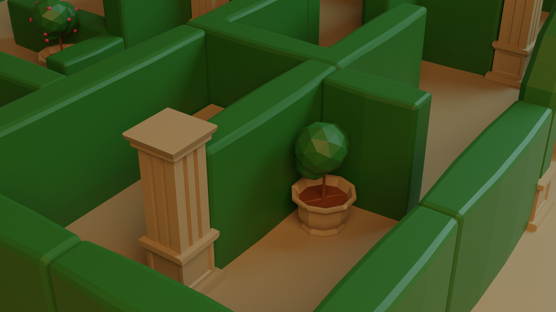 Low Poly Modular Hedge Maze by LowPolyAssets