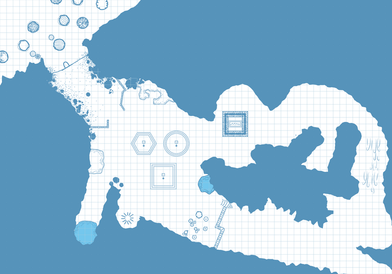 Old School Blue Cave Map Symbols by MarkGosbell