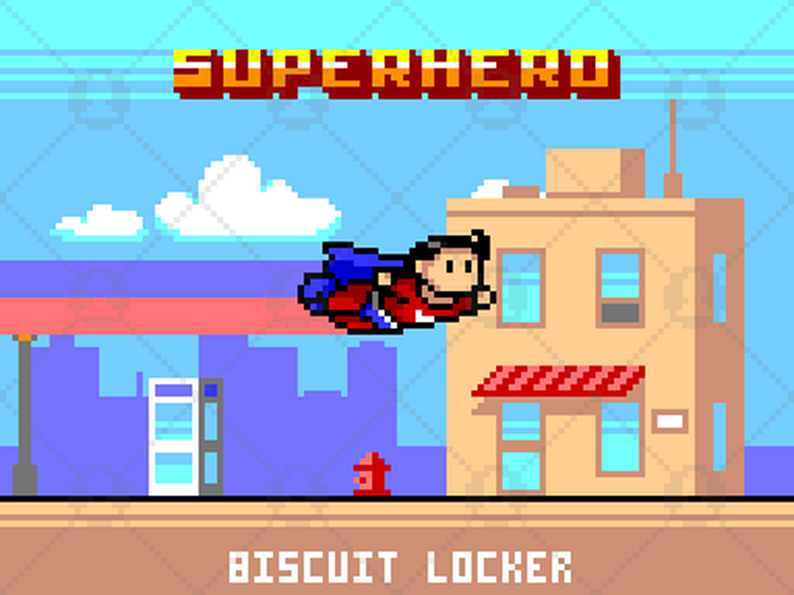 Pixel Superhero Set by biscuitlocker