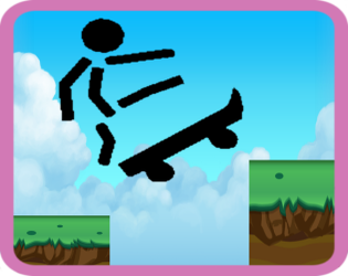 Skater skateboard stickman by T-DASH