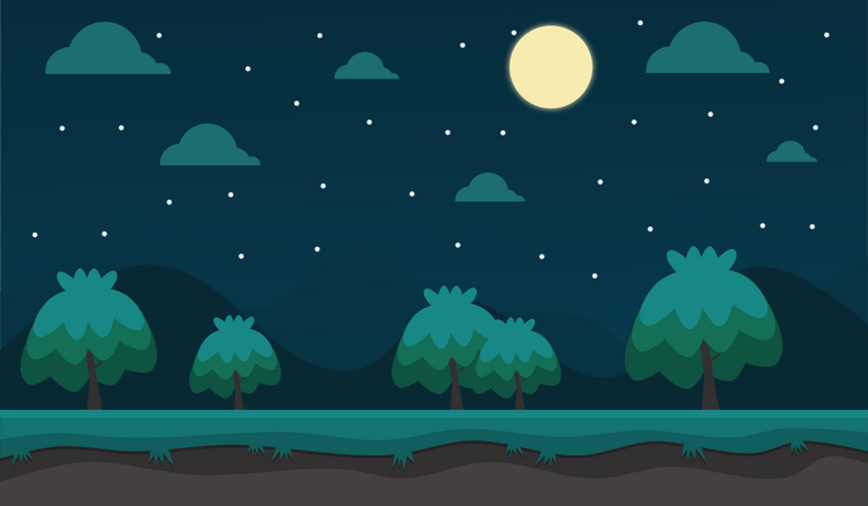 2D Night Background by MadFireOn