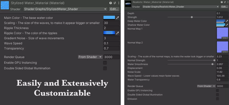 Realistic/Stylized Water Shader (Unity URP) by Bubba Realistic/Stylized Water Shader (Unity URP) by Bubba