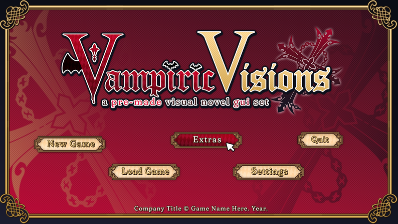 Vampiric Visions: a pre-made visual novel GUI Set by Akira Assets