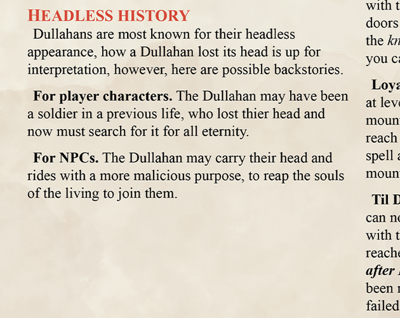 Dullahan: A Playable Character & Monster Supplement for 5E by ChromaGlitch