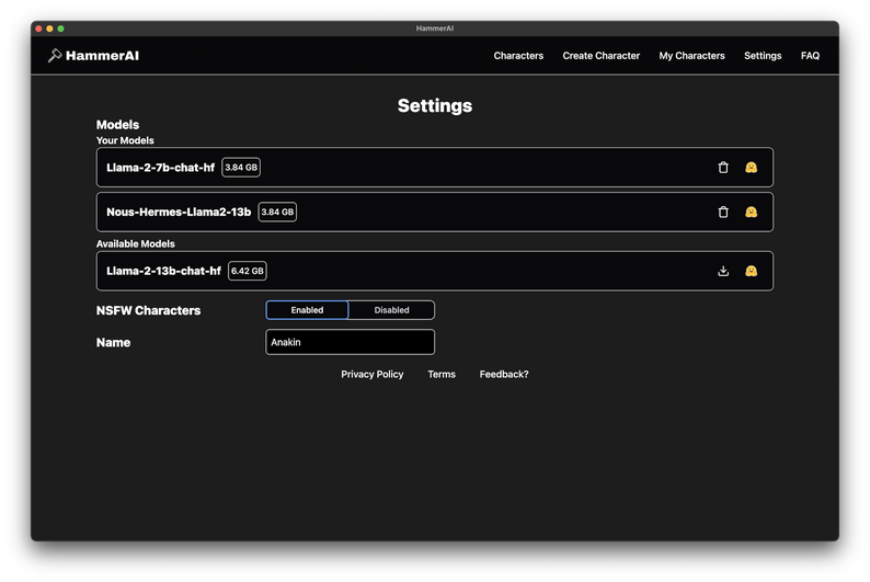 HammerAI | Free & unlimited AI chat running on your computer by HammerAI