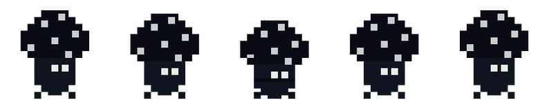 2D platformer mushroom sprite , animations by HASSOUN