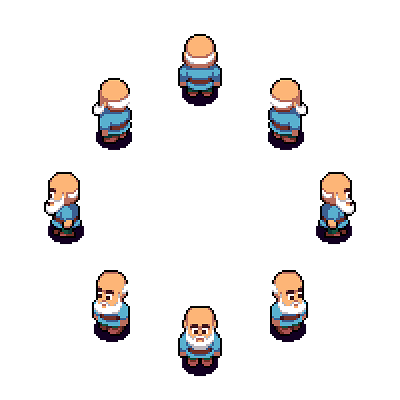 RPG characters animated "8 directions" 64x64px Canvas by Di3goalmeida