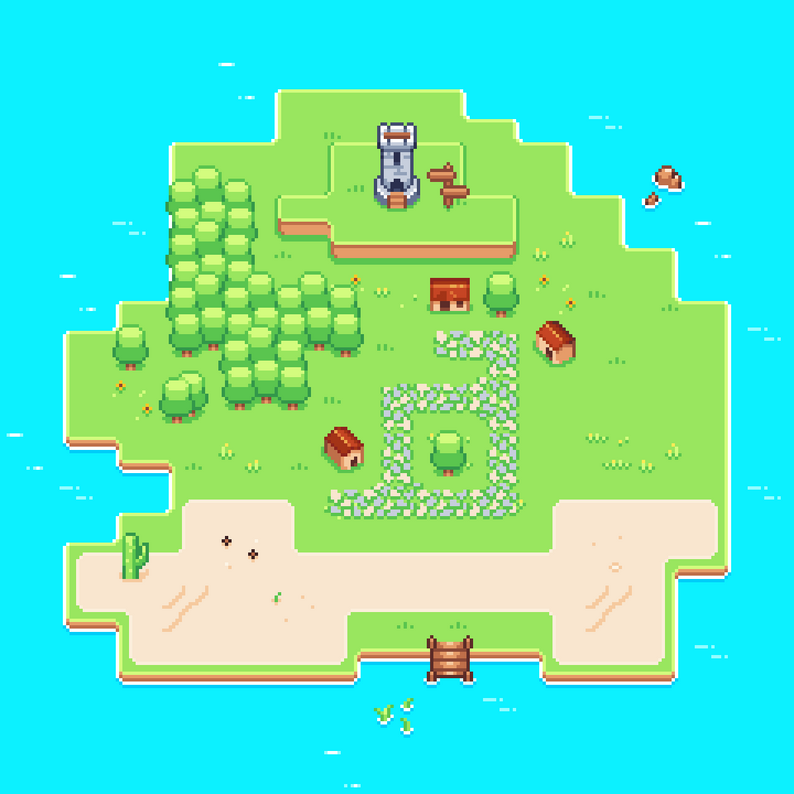 Bitopia | Cute Pixel Art Overworld Map [16x16] by Argoos