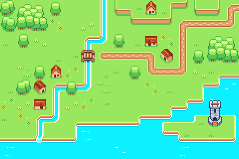 Bitopia | Cute Pixel Art Overworld Map [16x16] by Argoos