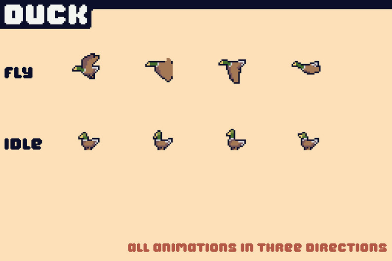 Pixel Wild Animals Asset Pack by Free Game Assets (GUI, Sprite, Tilesets)