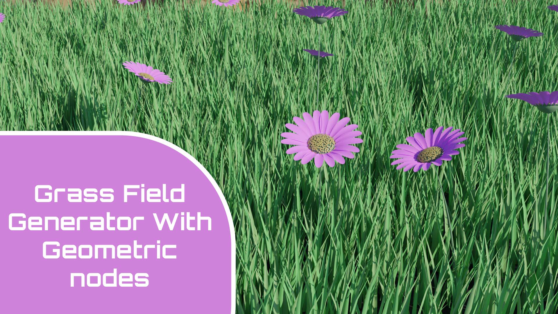 Blender Grass field generator (Geo-node) by Geo Assets 3D
