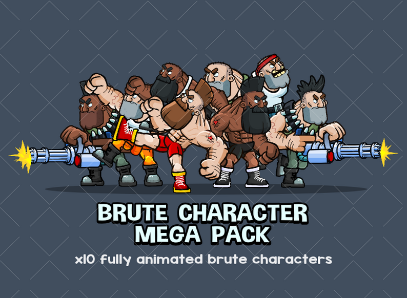 Brute character mega pack by Robert Brooks - gamedeveloperstudio.com