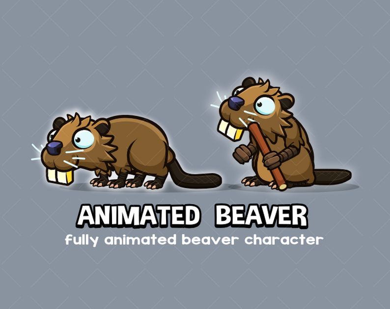 Animated beaver by Robert Brooks - gamedeveloperstudio.com