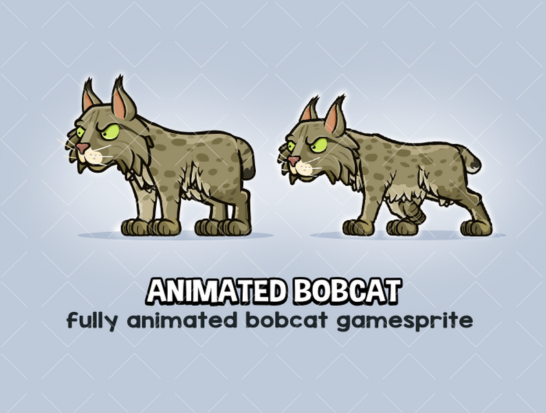 Animated bobcat by Robert Brooks - gamedeveloperstudio.com