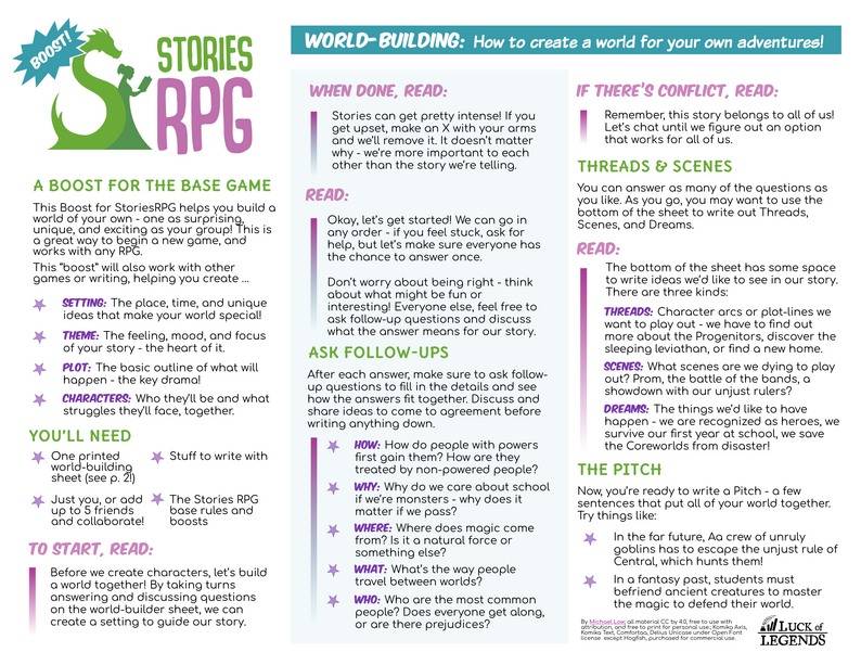 Stories RPG - World Building by Luck Of Legends (Michael Low)