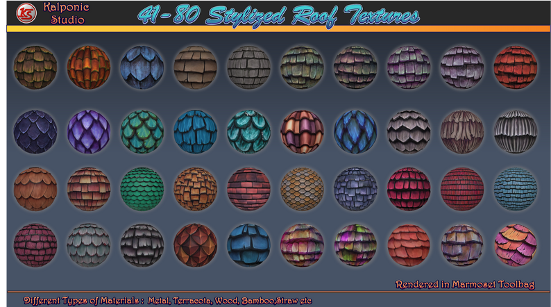 100 Stylized Roof Textures by Kalponic Studio