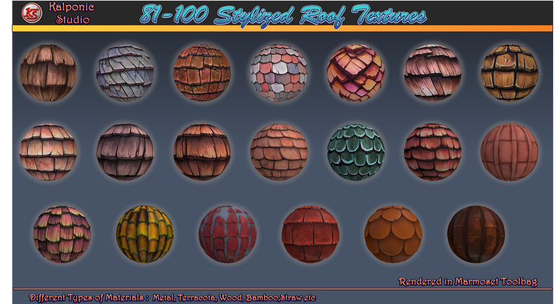 100 Stylized Roof Textures by Kalponic Studio