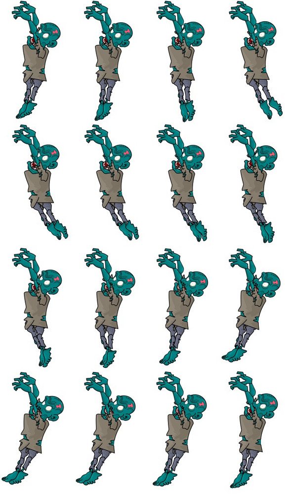 Green Zombie Cartoon 2D Sprite Asset by enkstudio