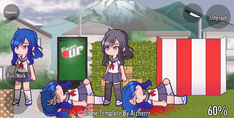 Aizherrr's Yandere Simulator 2D Template by Vollent