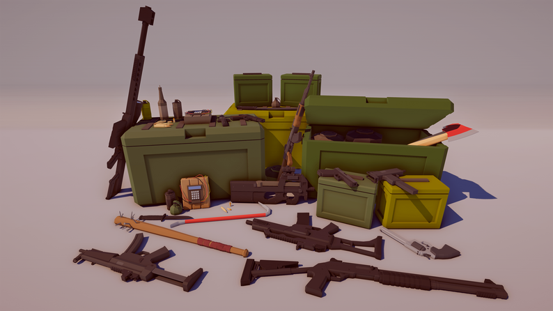 Low Poly FPS Weapons Pack by JustCreate3D