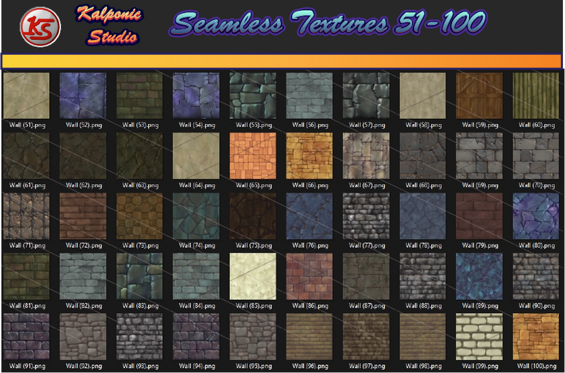 100 Stylized Wall Textures by Kalponic Studio