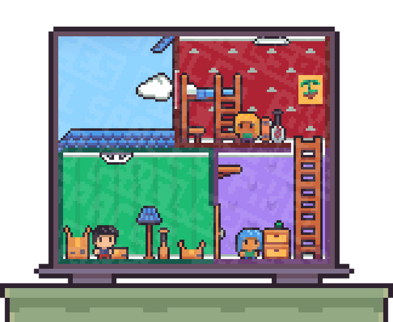 Pixel Spaces - 2D Life-Sim/Room Building Asset Pack by Netherzapdos