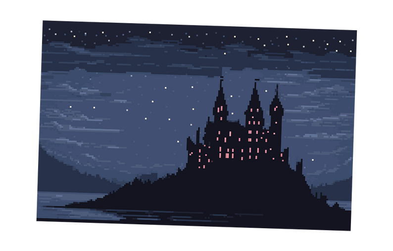 6 beautiful castle backgrounds - Pixelart / Pixel Art sprite landscape ...