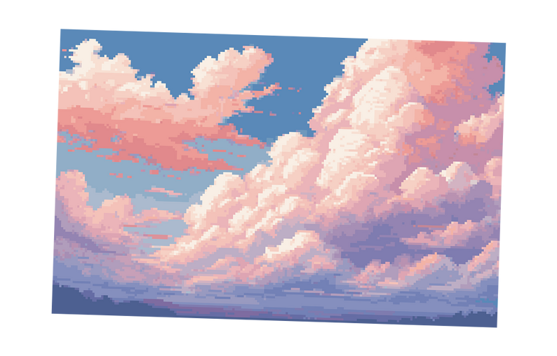6 beautiful Sky backgrounds Assets - Pixelart / Pixel Art sprite clouds ...