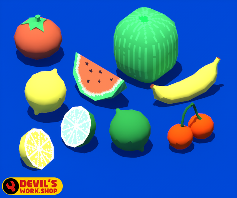 Low Poly Pixel Fruits and Vegetable Asset Pack - Devils Work.shop by DevilsWork.shop