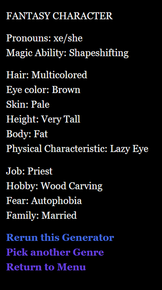 Danii's Random Character Generators by danidomain