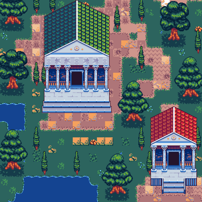Land of pixels - Ancient greeks inspired tileset Top down by marceles 🌴