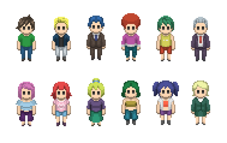 8-direction Characters - Modern Version by lphitori